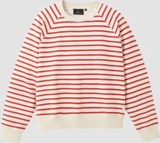 recolution Recolution Damen vegan Sweatshirt Allamanda Stripes Signalrot