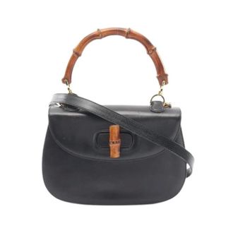 Gucci Pre-owned Bamboo Leather 2way Bag - Femme - Pre-owned - Noir - Taille: ONE Size