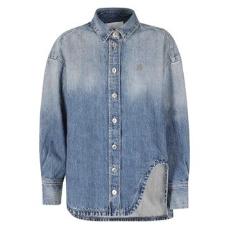 The Attico Bomber Washed Denim - - Blouses & Shirts - Damen - Blau - XS