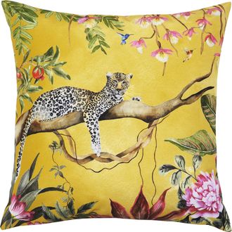 Evans Lichfield furn. Evans Lichfield Leopard Outdoor-Kissenbezug, Polyester, Gold