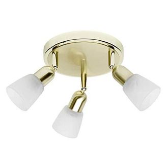 Brilliant lampe Sofia Spotrondell 3flg laiton/blanc-albâtre | 3x D45, E14, 40W, adaptées aux lampes à suspension (non incluses) | Échelle A ++ à E | Têtes pivot