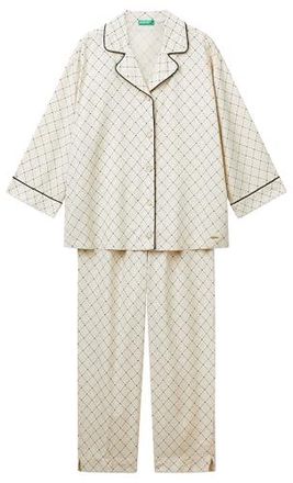 Benetton Ensemble de Pyjama pour Femme, Multicolore, L