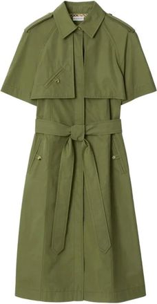 Burberry Femme, Robes, Vert, Taille: 34 FR Cotton Poplin Trench Dress