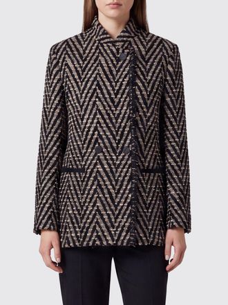 Forte_Forte Manteau court droit en m&eacute;lange de coton &agrave; motif chevron