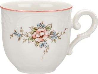 Villeroy & Boch Kaffeetasse Rosette, Porzellan, Tasse, Kaffeetasse mit Rosettenmuster, 1 Stück, 7,3 cm Durchmesser, 6,8 cm Höhe