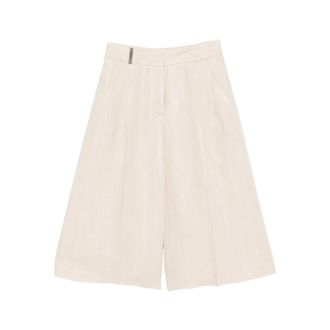 PESERICO Front-Pleat Shorts - - Shorts - Damen - Beige - S