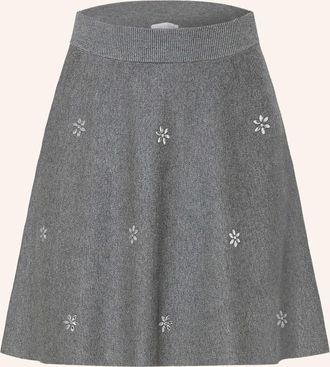 Rich & Royal Strickrock Mit Schmucksteinen grau