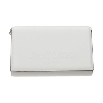 Jimmy Choo London Femme, Sacs, Blanc, Taille: ONE Size Sac Pochette en Cuir avec Bandouli&egrave;re Cha&icirc;ne