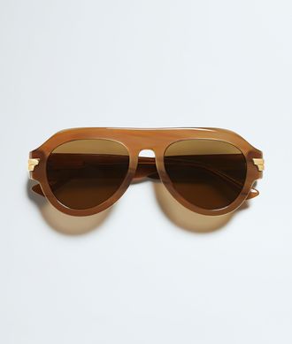 Bottega Veneta Lunettes de soleil aviateur Mitre - Marron - Unisex - Unisex