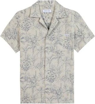 Maison Labiche Chemise Germain en &eacute;ponge de coton m&eacute;lang&eacute;