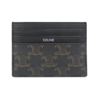 Celine Pre-owned Triomphe Canvas Calf Card Case - - Pre-owned - Damen - Schwarzk - ONE SIZE