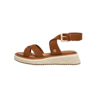 Pepe Jeans London Natur Plateau Sandalen Braun Kreuzriemen - - Shoes - Damen - Braun - 38 EU