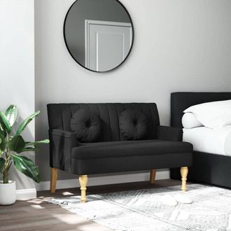 vidaXL Vidaxl - Sitzbank mit Kissen Schwarz 113x64,5x75,5 cm Stoff