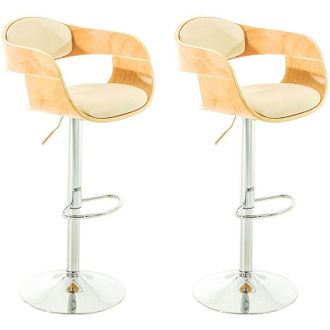Clp 2er Set Barhocker Kingston Kunstleder natura/creme