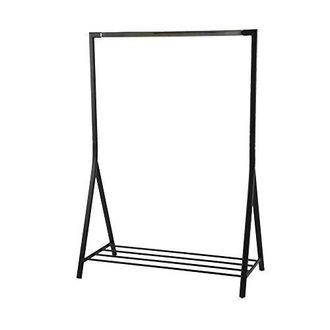 Selsey ELDIE - Garderobenst&auml;nder Kleiderst&auml;nder Schwarz aus Stahl mit Schuhablage 117x165 cm