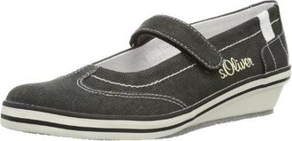 s.Oliver Fille Casual Chaussures compensées, Noir-Noir, 33 EU