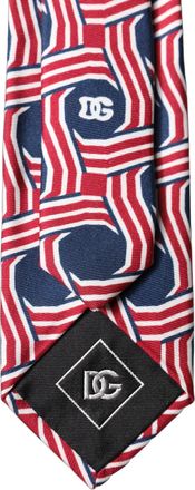 Dolce & Gabbana Multicolor Patterned Silk Adjustable Men Tied Necktie Tie
