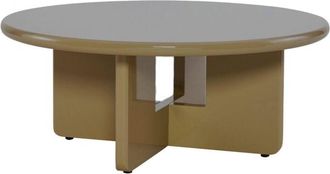 DRAWER Table basse ronde en bois laqué ø80cm - Marron - Paloma