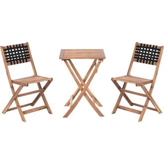 Beliani Beliani - Ensemble de Bistrot en Bois dAcacia Pliant Meuble de Jardin Terrasse Balcon Table et 2 Chaises Marron Coniolo