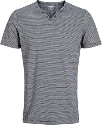 Jack & Jones Jjesplit Neck Stripe Tee SS Noos T-Shirt, Sky Captain, L Hommes
