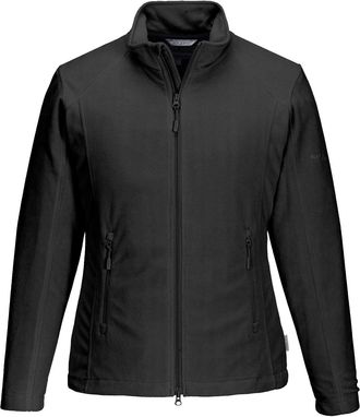 Blue Wave Damen Fleecejacke Leah mit Stehkragen - Jacke mit windfestem Tafetta-Innenfutter in Schwarz Gr&ouml;&szlig;e 50