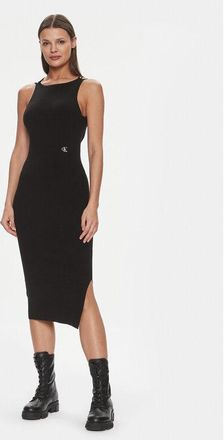 Calvin Klein Jeans Kleid für den Alltag Tie Detail J20J223050 Schwarz Slim Fit