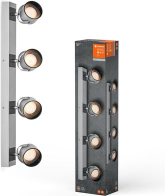 Ledvance DECOR SPOT JUPITER, 22W, 730lm, silber, Spotleuchte, verstellbare Köpfe, vielseitig anwendbar, Innenraumspot, warmweiße Lichtfarbe, hochwertige Optik,