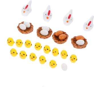 Yardwe Einzigartiges Hühnerspielzeug Hühnerornament Ostern Harz Basteldekor Landschaftsdekor Osterszenen