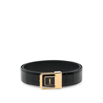 Saint Laurent LA 66 Buckle Belt In Hagfish