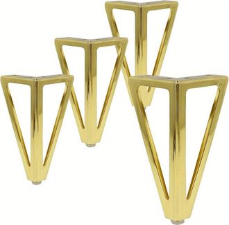 Generic 4 St&uuml;ck 15 cm M&ouml;belf&uuml;&szlig;e, dreieckig, aus Metall, als Ersatz for Schr&auml;nke und Sofas(Golden)