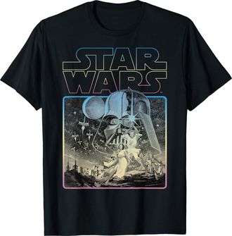 Star Wars Klassiker, ikonisches New Hope, Neonposter, verblasst T-Shirt