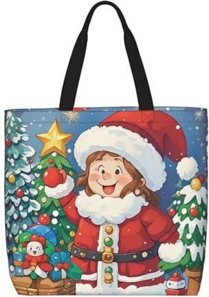 Generic No&euml;l Hiver Sac Fourre-Tout Grand Sacs De Courses R&eacute;utilisable Sac Fourre Tout Pour Quotidienne Universit&eacute; Voyage