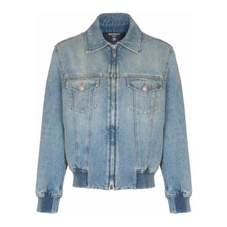 Balmain Jacke aus gef&uuml;ttertem Blue Denim - - Jackets - Herren - Blau - 3XL
