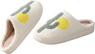 Hemoton Pantoufles Femme Confortables Peluche &Eacute;pais Semelle Antid&eacute;rapante Motif Cactus Hiver Chauds pour Maison et Cadeau Femme