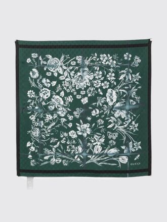 Gucci Quadratischer 90x90 Seidentwill-Schal mit Blumendruck