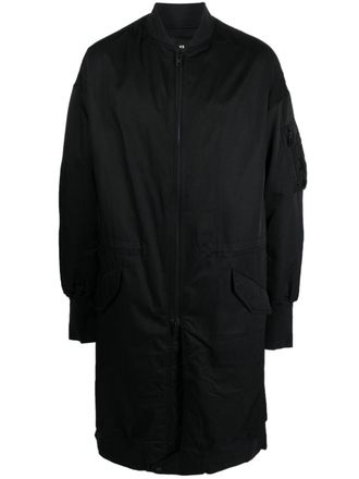 Yohji Yamamoto veste bomber &agrave; coupe longue - Noir