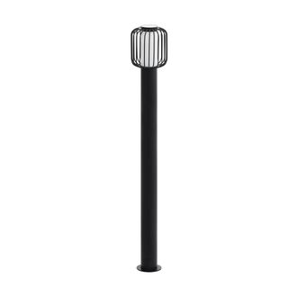 Eglo Außen Stehlampe Ravello, 1 flammige Außenleuchte, Standlampe aus verzinktem Stahl in Schwarz und Kunststoff in Weiß, Außenlampe mit E27 Fassung, IP44