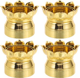 Amosfun 4st&uuml;cke Goldene Lotus Kerzenhalter Aus Kunststoff Dekorative Teelichthalter F&uuml;r Buddha-Dekoration Langlebige Kerzenst&auml;nder F&uuml;r Zuhause Und Meditations