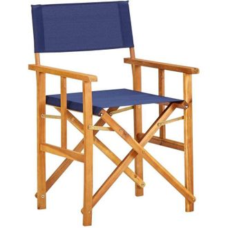 vidaXL Vidaxl - Regiestuhl Massivholz Akazie Blau