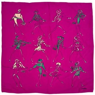 Chanel Foulard en soie Pre-owned - Femme - Pre-owned - Violet - Taille: ONE Size