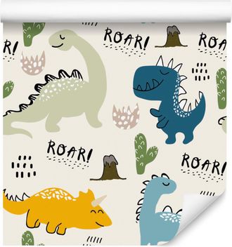 OEM Carta Da Parati Illustrata Con Dinosauri Per Soggiorno E Camera Da Letto, 50x1000 Cm