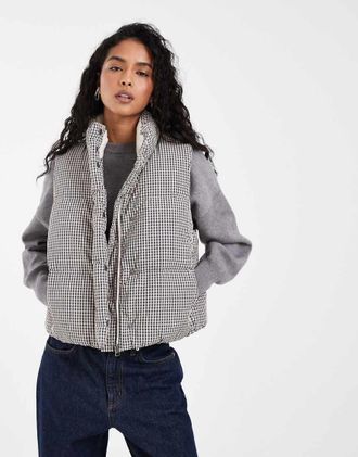 Levi's Tate Steppweste mit Mikro-Karomuster in Schwarz-Blau
