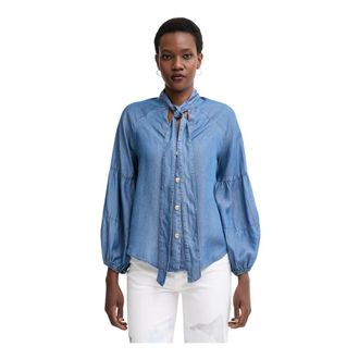 Twinset Chemise en jean avec - Femme - Blouses et Chemises - Bleu - Taille: 40 FR