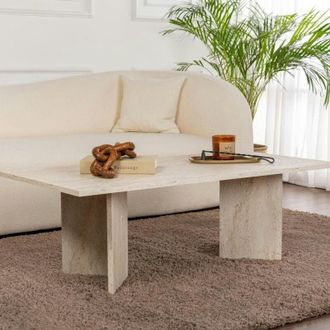 Pier Import Pier Import - Table basse moderne effet travertin - pieds en v marfa