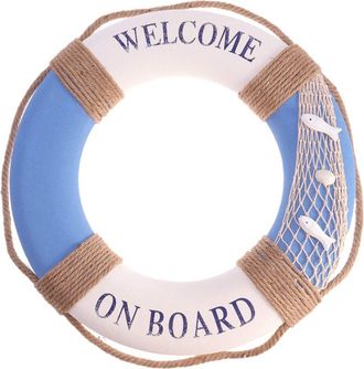 Amosfun Deko Rettungsring aus Schaum Willkommen Schild Mediterraner Stil Dekoration Nautische Geschenke f&uuml;r Wohnzimmer Wanddeko Badezimmer B&uuml;ro Deko Willkomme