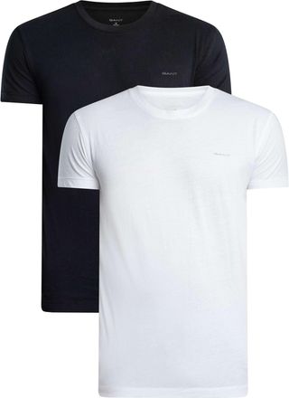 GANT Herren 2Er Pack Lounge Crew T-Shirts, Black/White, XXL