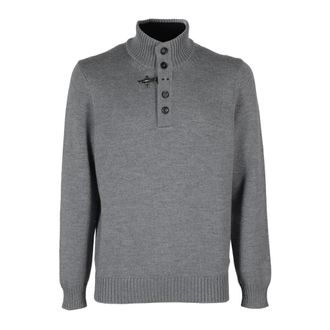 Fay Haken Hals Pullover - - Knitwear - Herren - Grau - XL