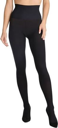 Commando Collants opaques mats ultimes | Ceinture lissante | Bonneterie confortable | Collants pour femmes pour robes et jupes, noir, Large