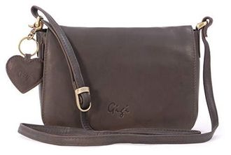 Gigi Petit Sac Bandoulière Femme Cuir - Sac à Main à Rabat - Sac Besace - Bandoulière Réglable - 14578 - Marron