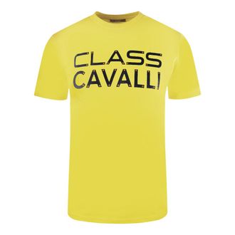 Cavalli Gelbes T-Shirt mit Cavalli Class-Logo